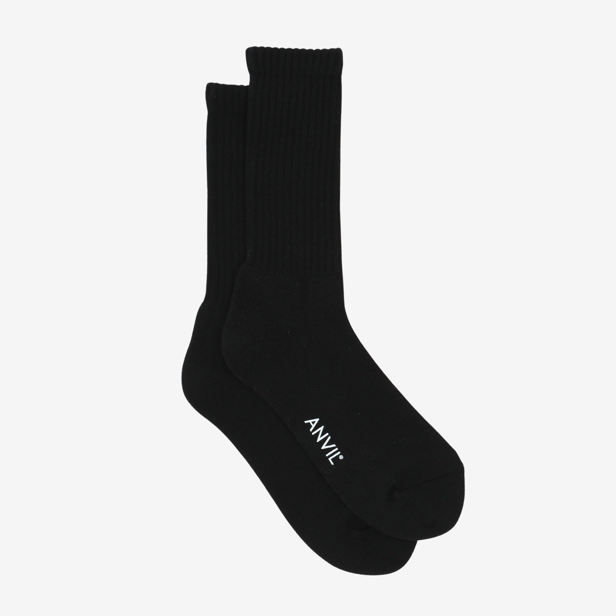 Anvil USA Cotton Crew Sock - All Black – Marrkt