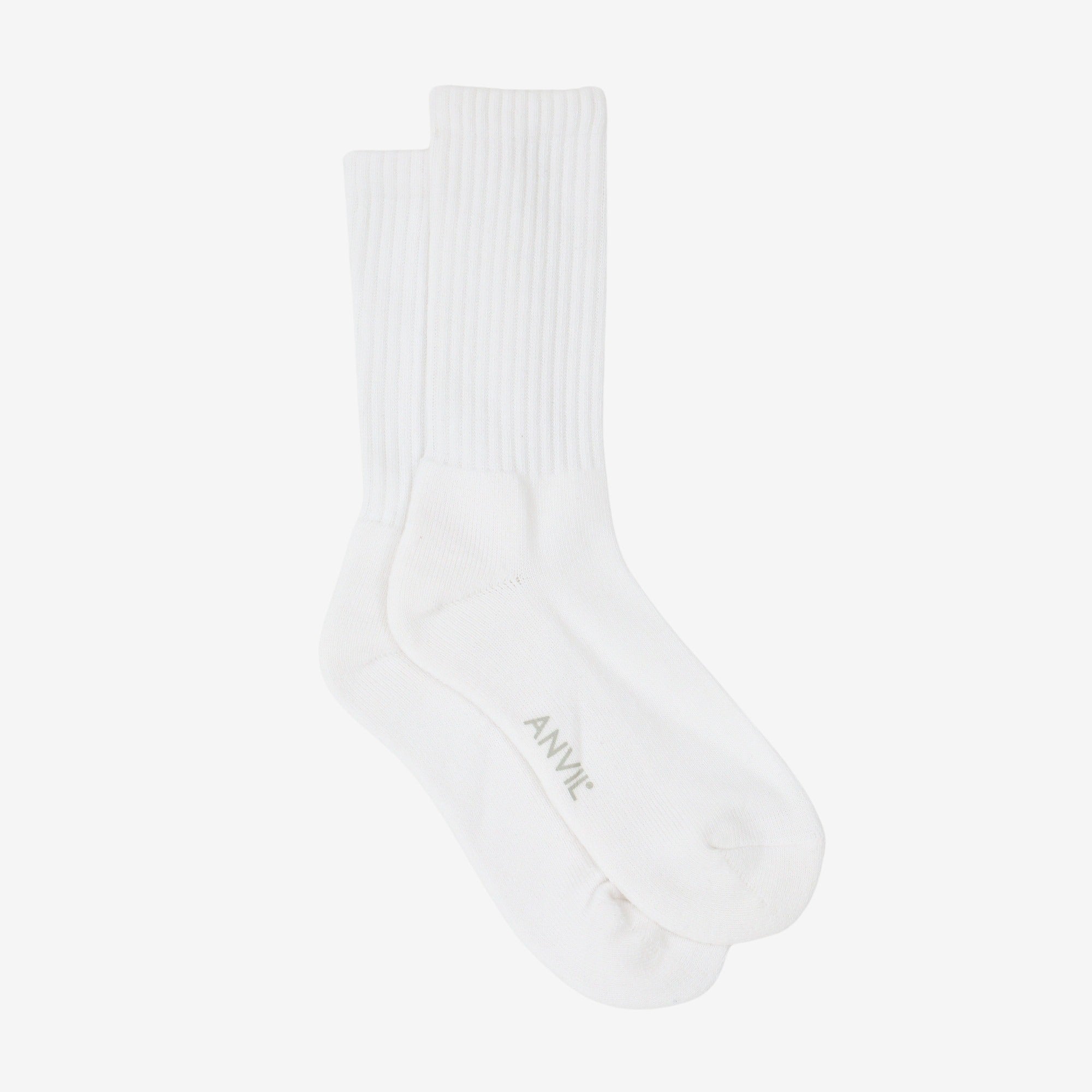 Anvil USA Cotton Crew Sock - All White – Marrkt