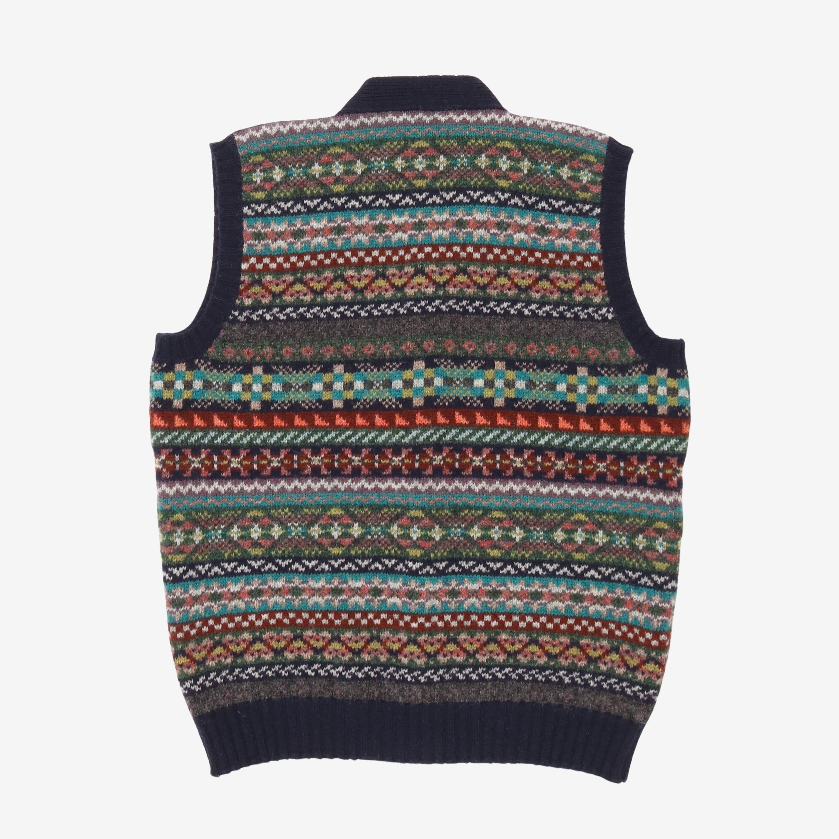 Jamieson Fair Isle Sleeveless Cardigan – Marrkt