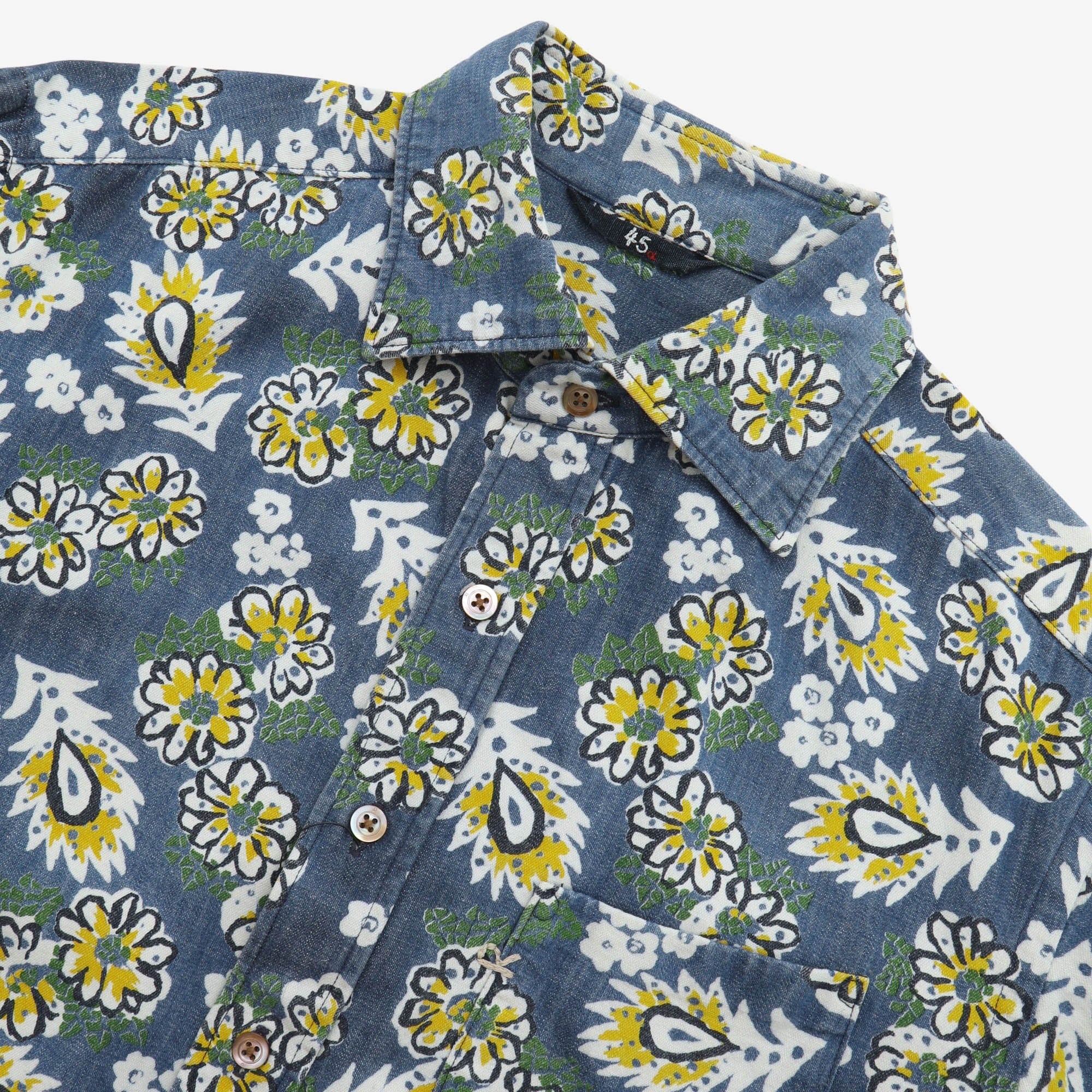 45R Flower Print Denim Shirt – Marrkt